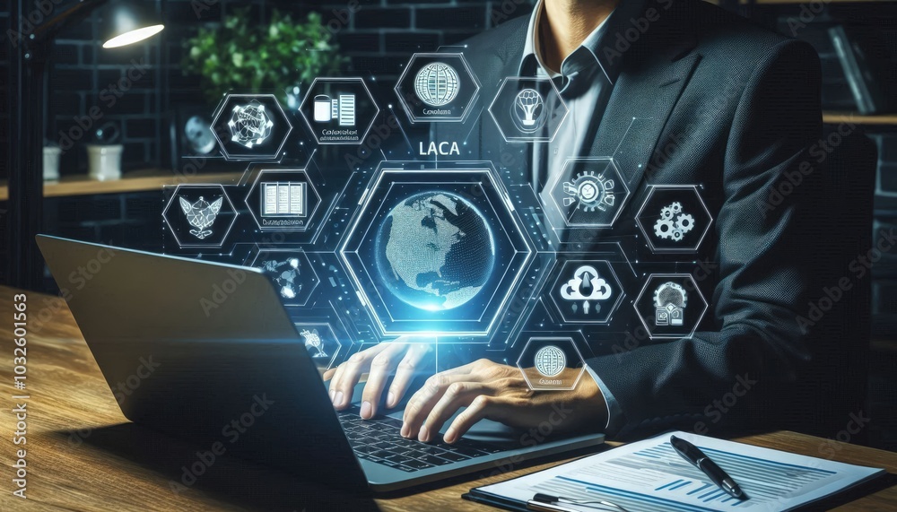 LCA, Life cycle assessment concept. Carbon footprint evaluation and ...