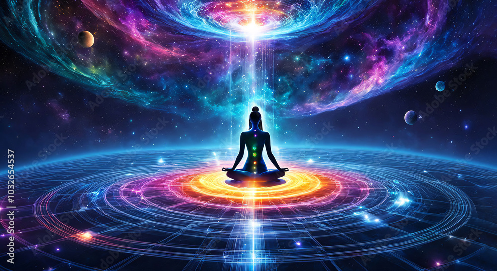 The astral body floats to the 5th dimension. A very colorful and ...