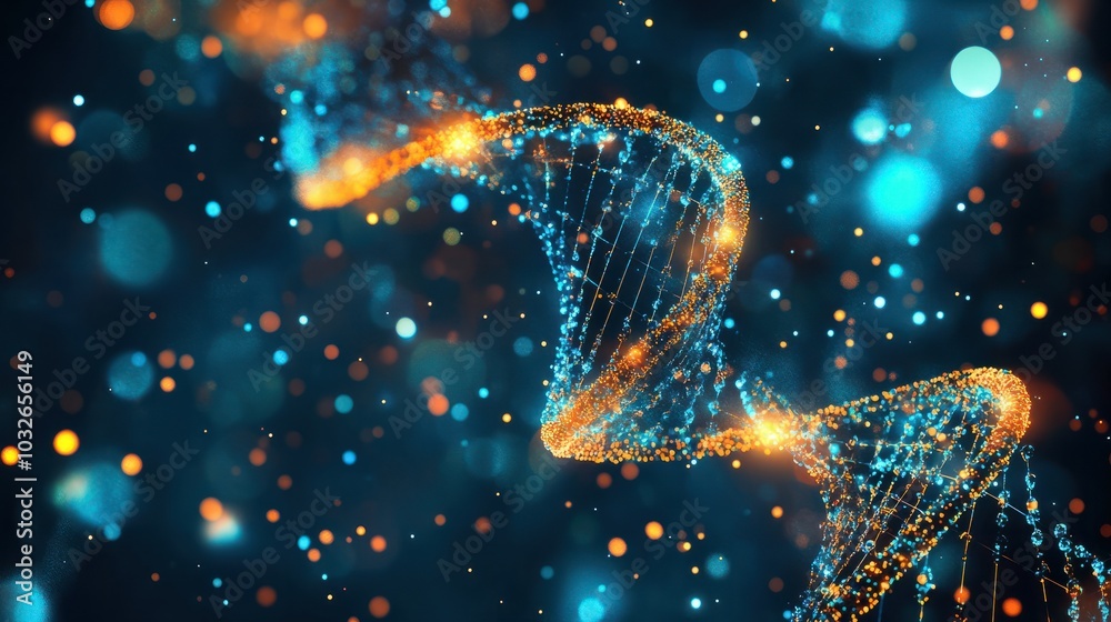 DNA double helix. DNA molecule structure. Medical science research of ...