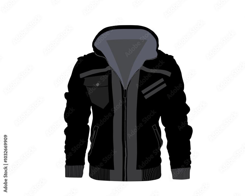 Leather Jacket Vector Free Download Stock Vector | Adobe Stock