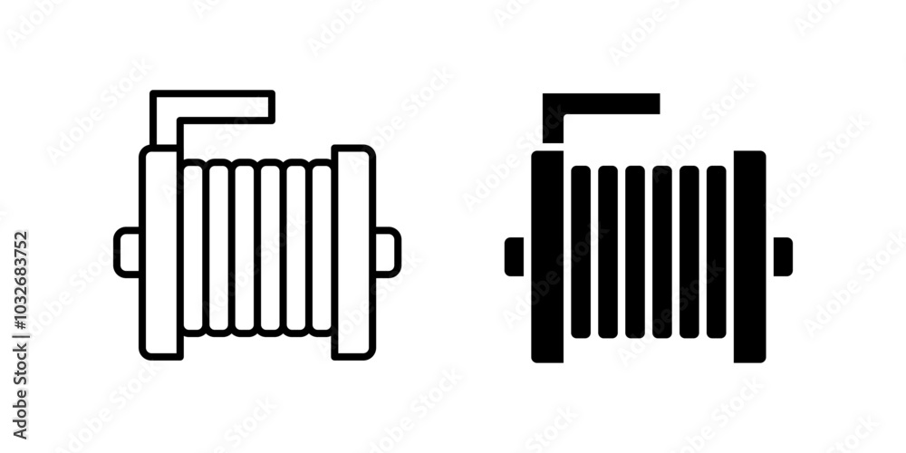 Coil cable spool Icon set .Symbol isolated white background. vector ...
