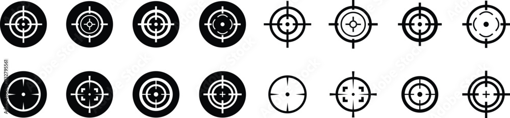 Vektor Target destination icon set in flat line style. Vector for apps ...
