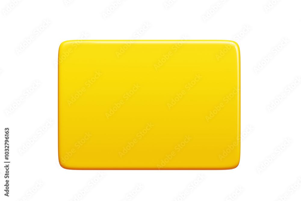 Yellow glossy rectangular text banner. 3d render illustration of bright ...
