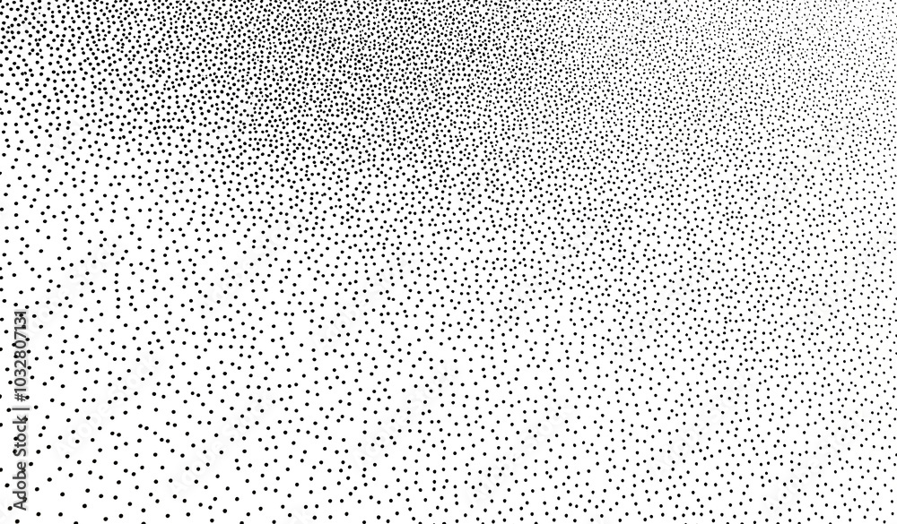 Dynamic halftone pattern of isolated black dots. Gradient effect ...