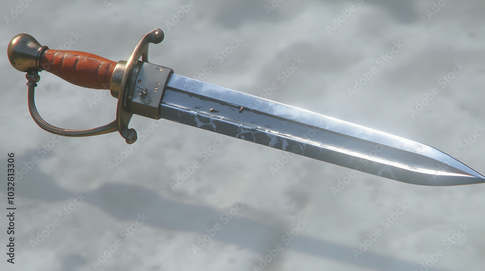 A Roman gladius, the iconic short, double-edged sword used by ...