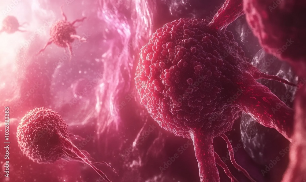 Uterus or uterine cancer medical concept as cancerous cells in a female ...