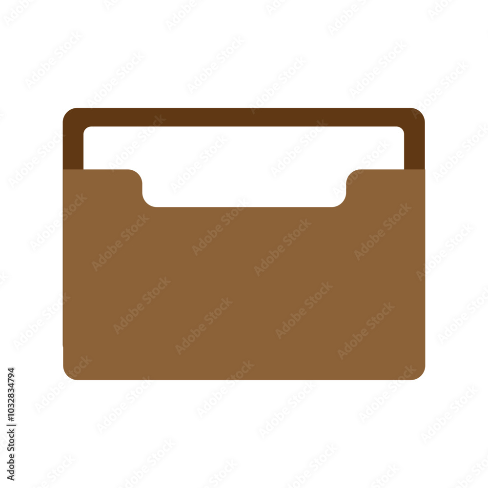 Office folder icon. File folder with documents. Folder for reports and archive cases. Stock ...