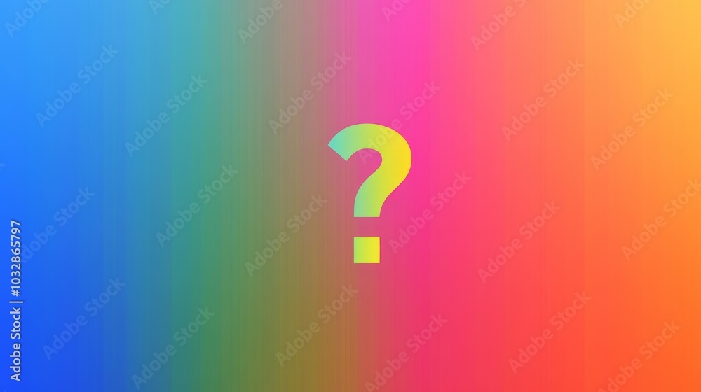 Single-line colored sidebar question mark concept on plain skin color ...