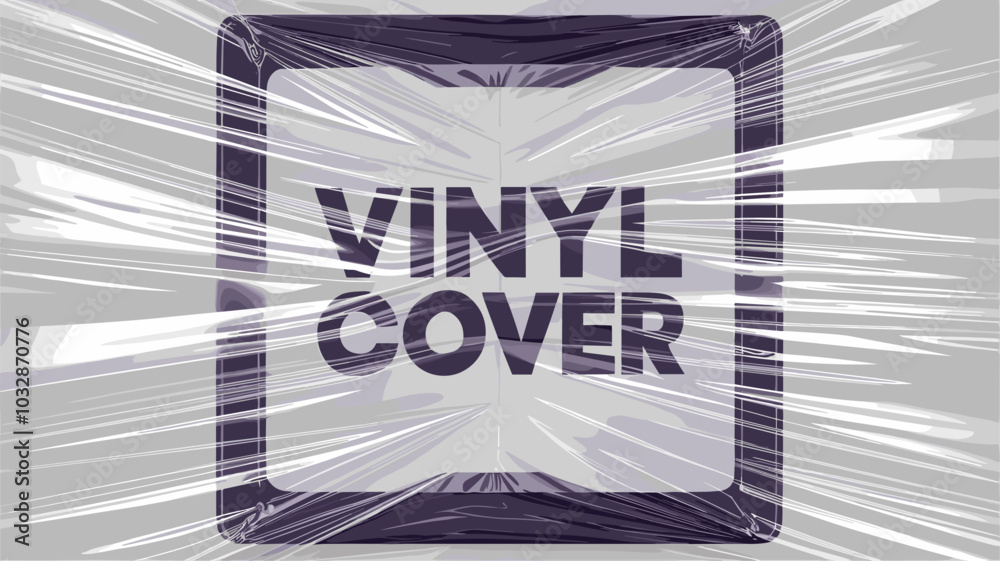 Vinyl plastic cover texture frame with shrink. Film overlay 3d effect ...
