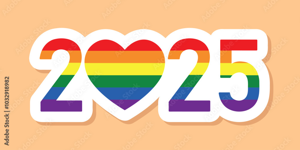 Stock-Vektorgrafik „2025 LGBT Pride Flag, Gay community, pride month ...
