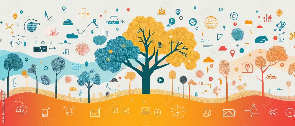 Illustration Stock Colorful infographic illustrating ESG risk ...