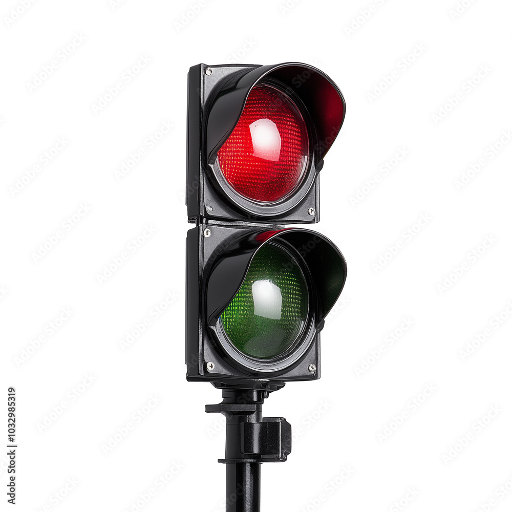 Traffic light showing red and green on transparent background Stock ...