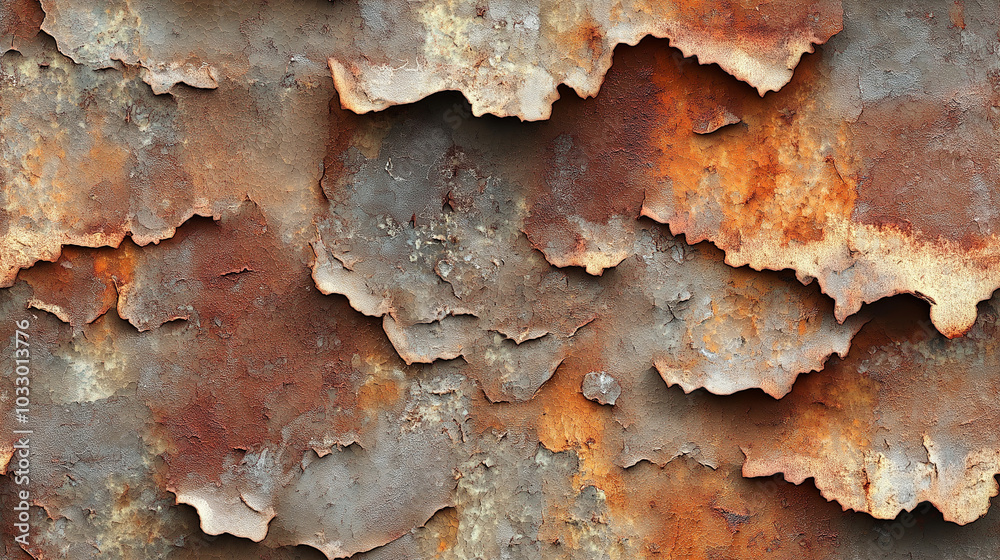 peeling rusty metal texture: close-up view of a rusty metal surface ...