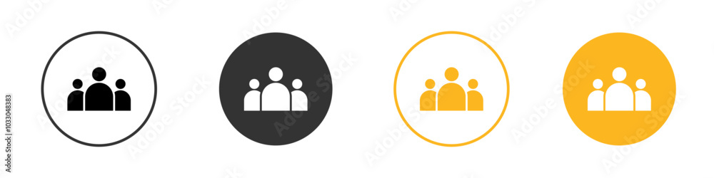 Squad icon black and white vector outline sign Stock Vector | Adobe Stock