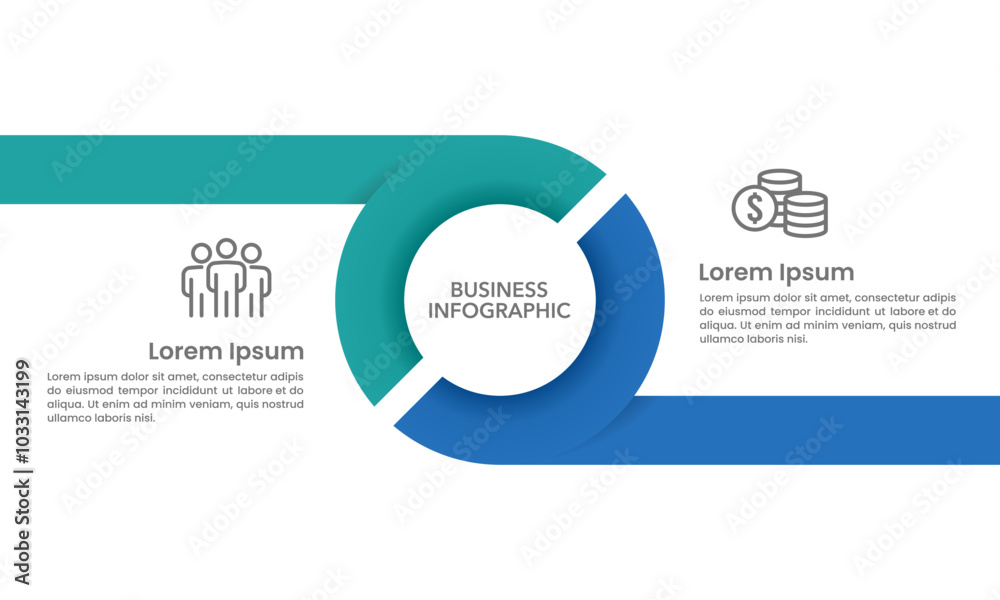 2 process infographic circle template. Diagram, Annual report ...