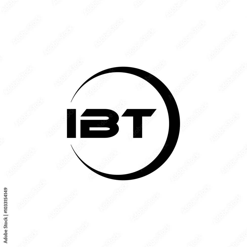 IBT letter logo design with white background in illustrator, vector ...