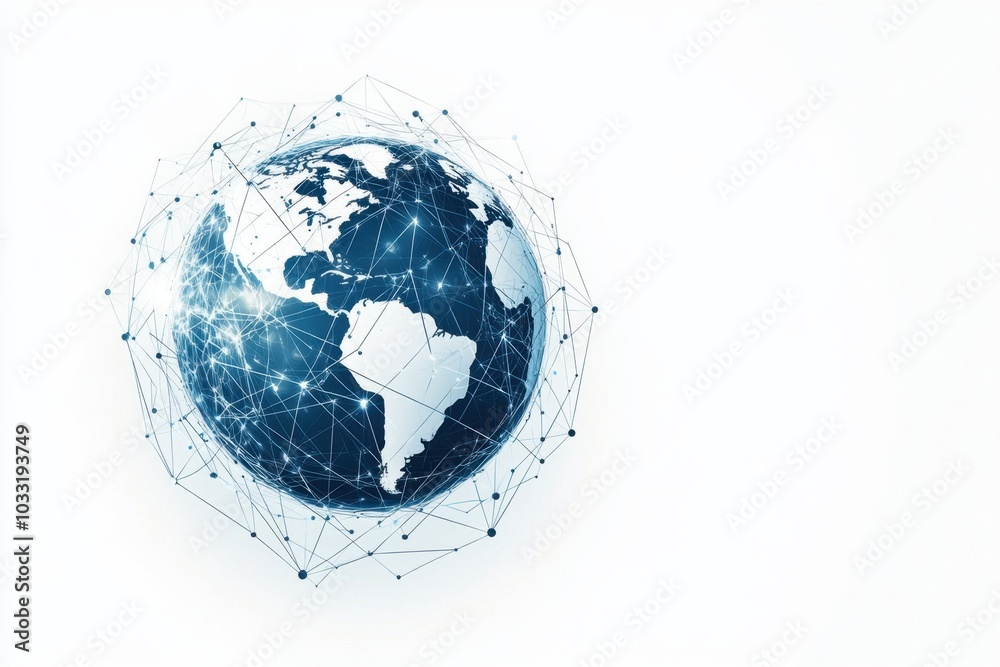 An infographic depicting a globe with connecting lines, symbolizing ...