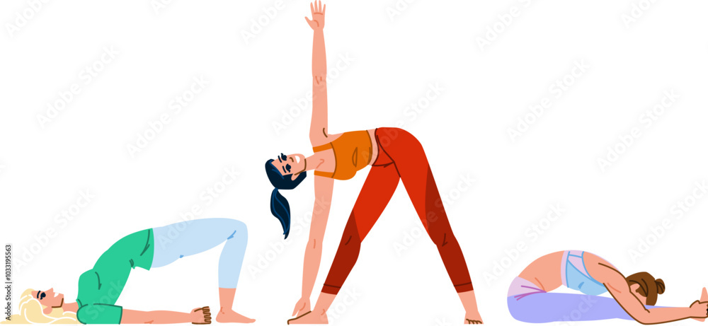 asana yoga exercises vector. vinyasa hatha, pranayama meditation ...