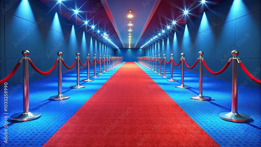 Abstract blue and red carpet texture with leading lines Stock ...