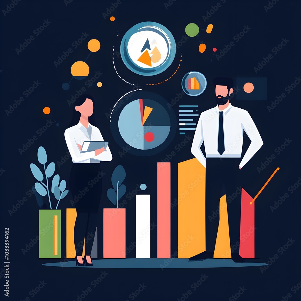 Stock-Illustration „40. Professional business vision flat design front ...