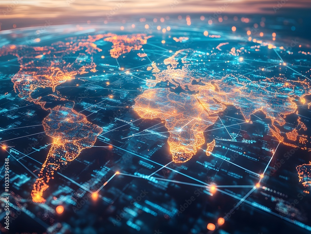 17. Business deal visualized through glowing contract data floating ...