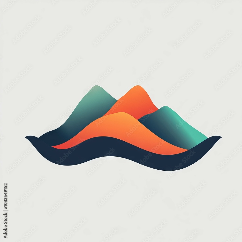 Abstract mountain design. Minimalist design with a gradient color ...