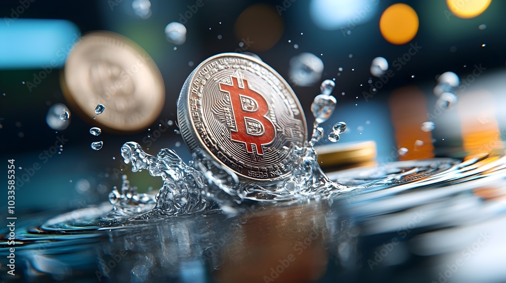 Melting currency signs dissolving into liquid form symbolizing the ...