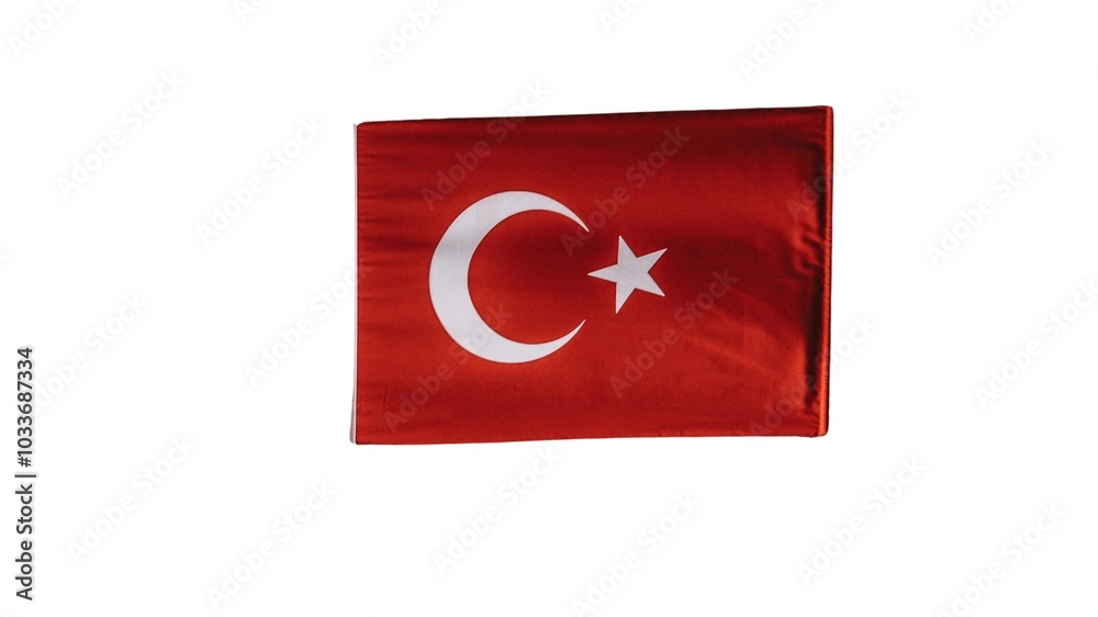 Turkey officially the Republic of Türkiye national flag isolated on ...