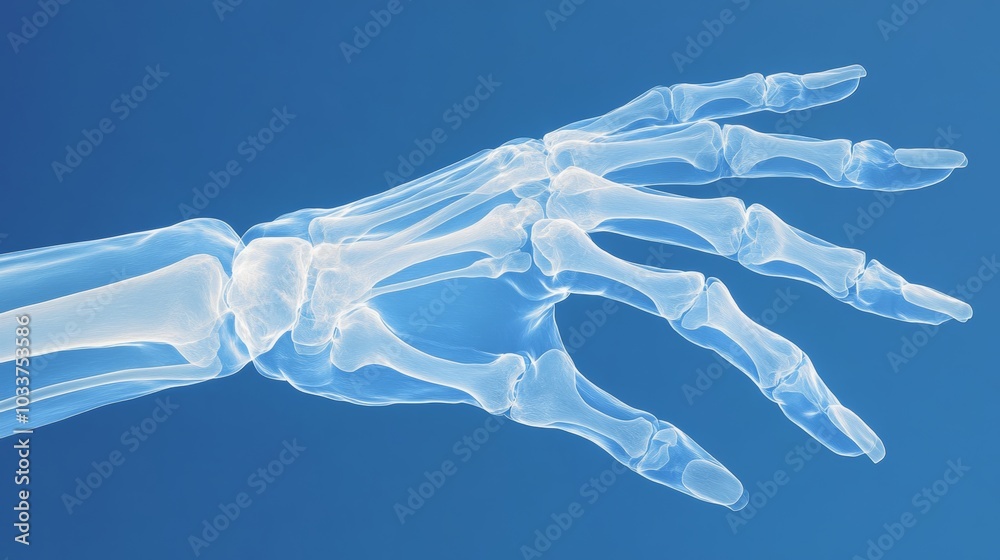 Human Hand Skeleton Anatomy X Ray Medical Illustration Stock ...