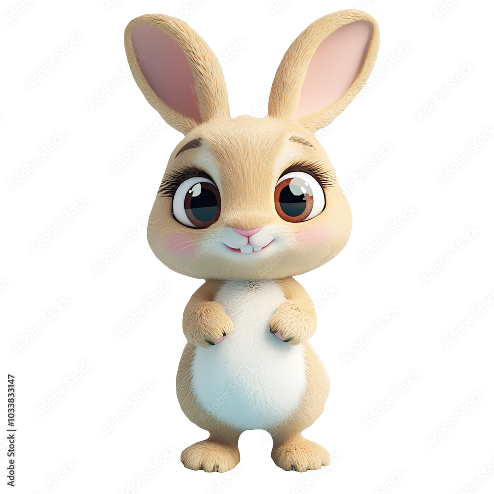 Cute cartoon bunny character isolated on white background, clipart ...