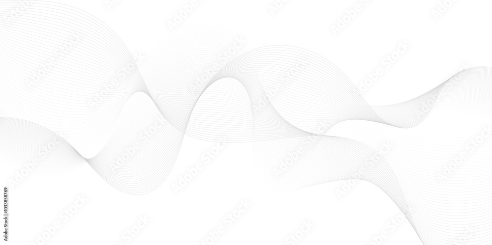 Abstract sine line waves. Wind air flow pattern undulate curves ...