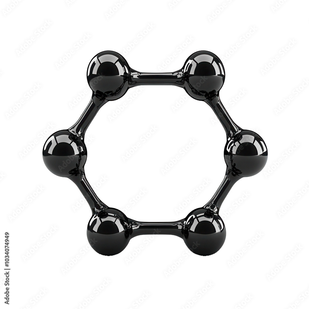 Polyethylene glycol polymer structure, single object on transparent ...