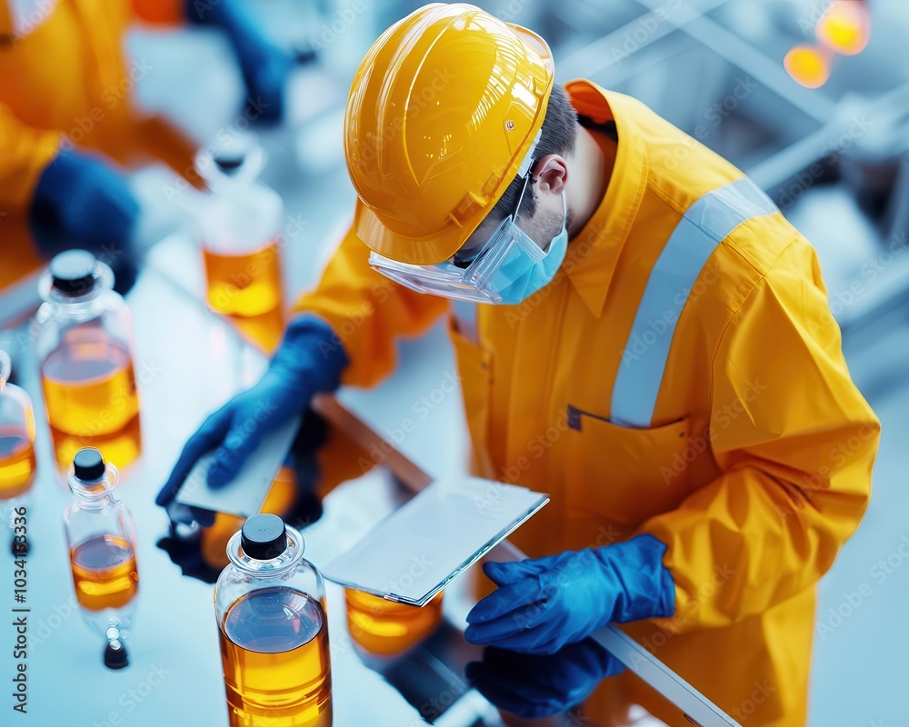 Detailed safety layout for handling hazardous liquids in industrial ...