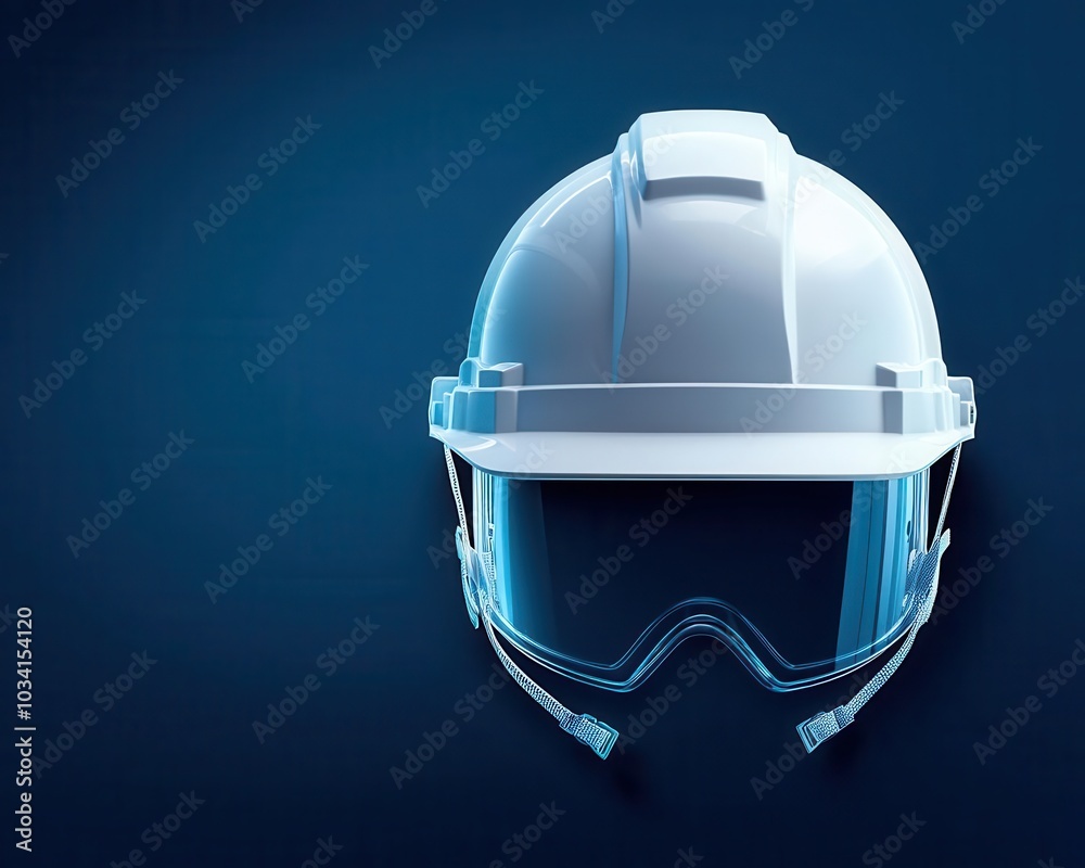 Hard hat design blueprint with technical safety features, hard hat ...