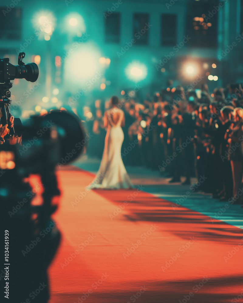 Oscar award red carpet event party with crowd and paparazzi background ...