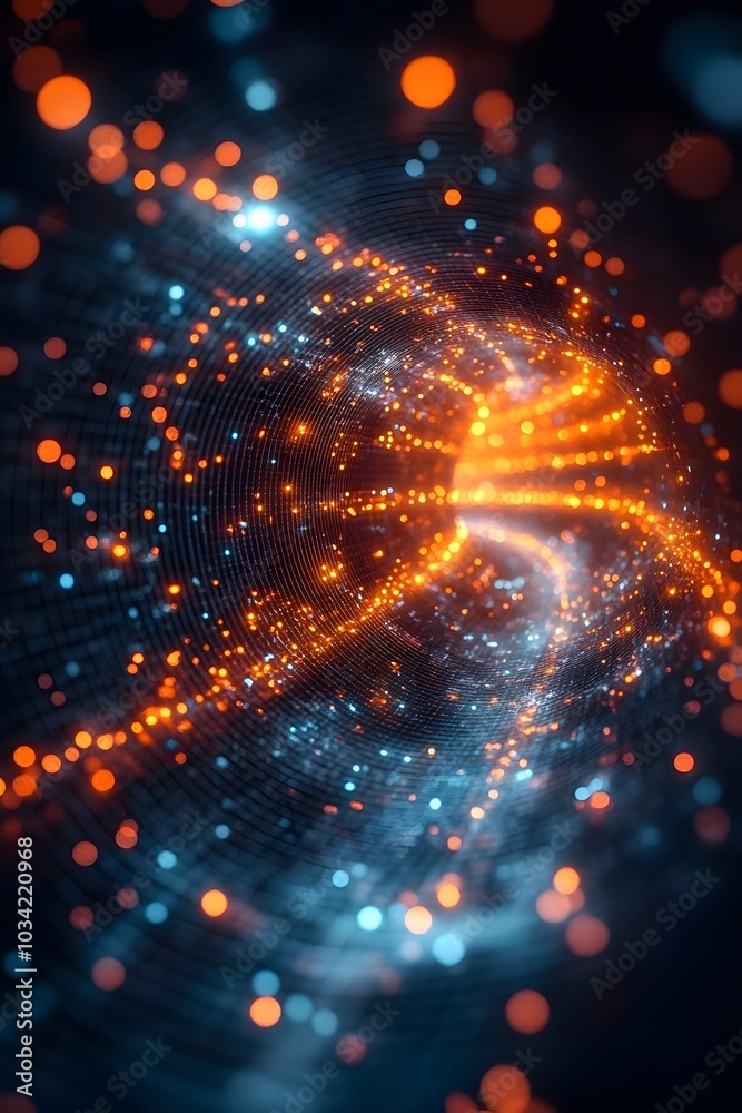 Mesmerizing digital background with generative glitch effects holographic light sculptures and ...