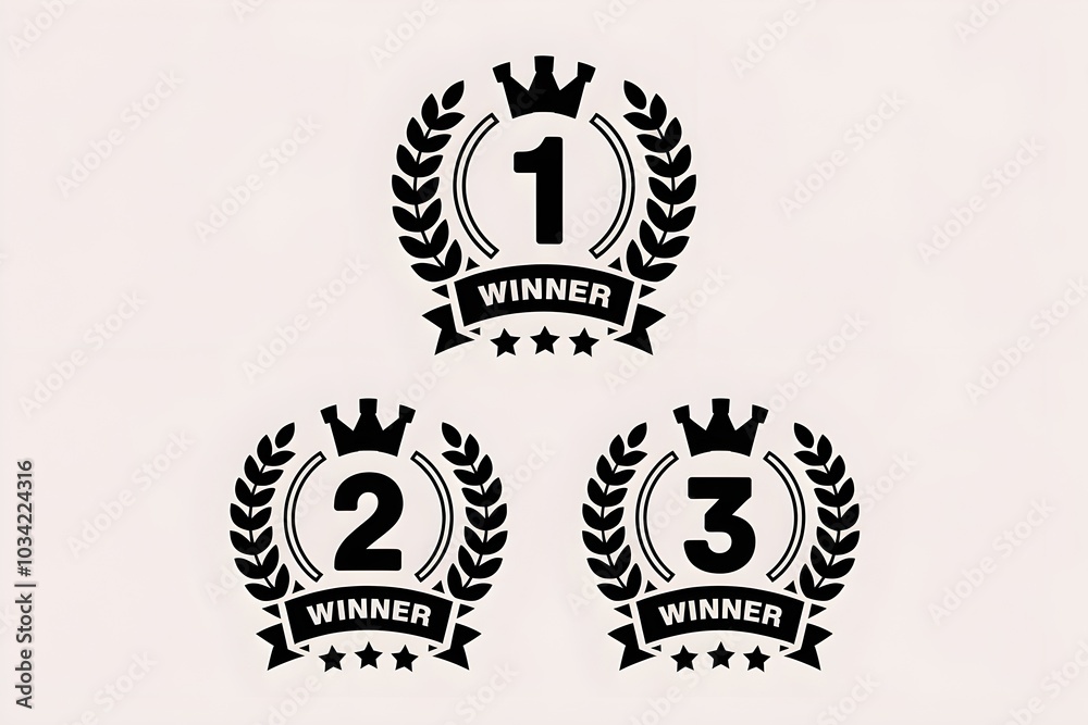 Illustrative Symbols Representing 1st 2nd and 3rd Place Winners in a ...