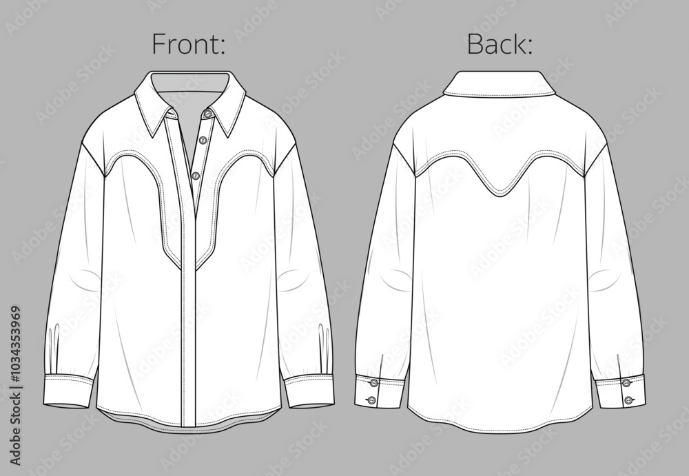 Vector drop shoulder jacket with pockets fashion CAD, woman long sleeve ...