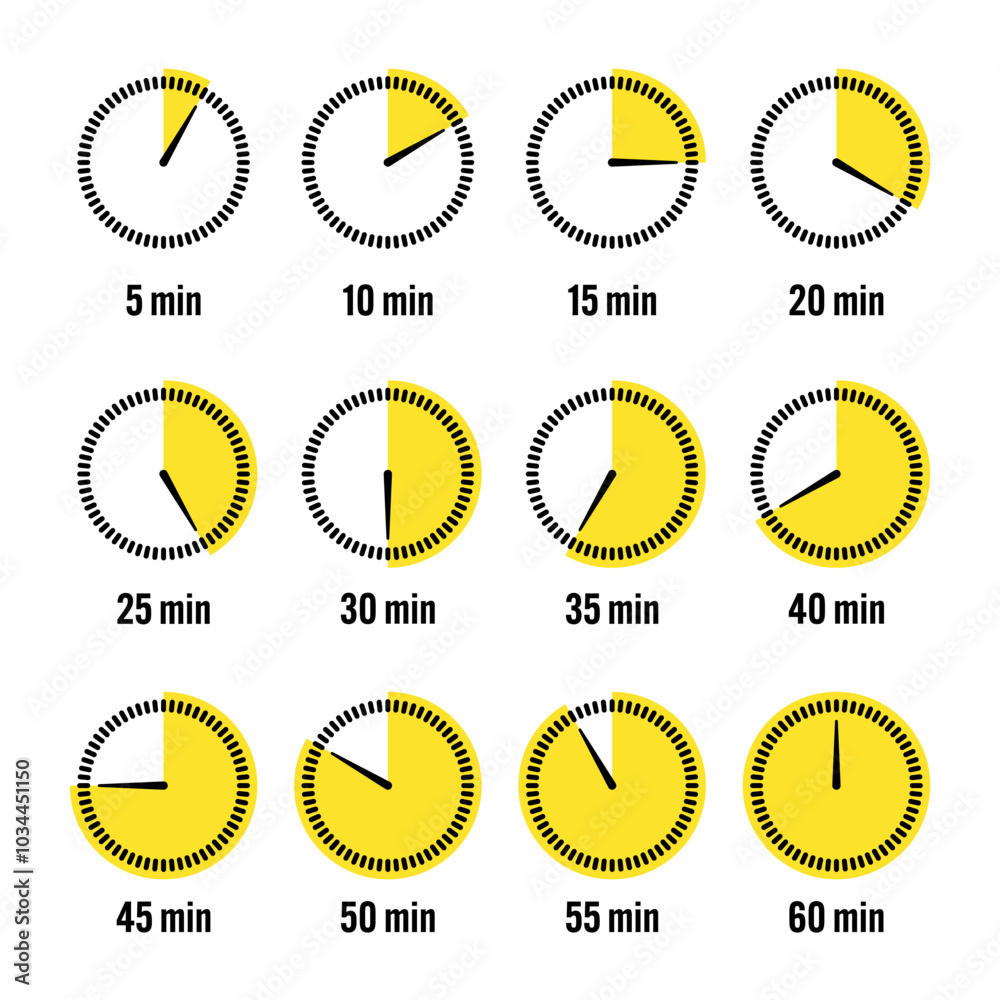 Simple stopwatch icons. Colorful chronometer, time counter with dial ...