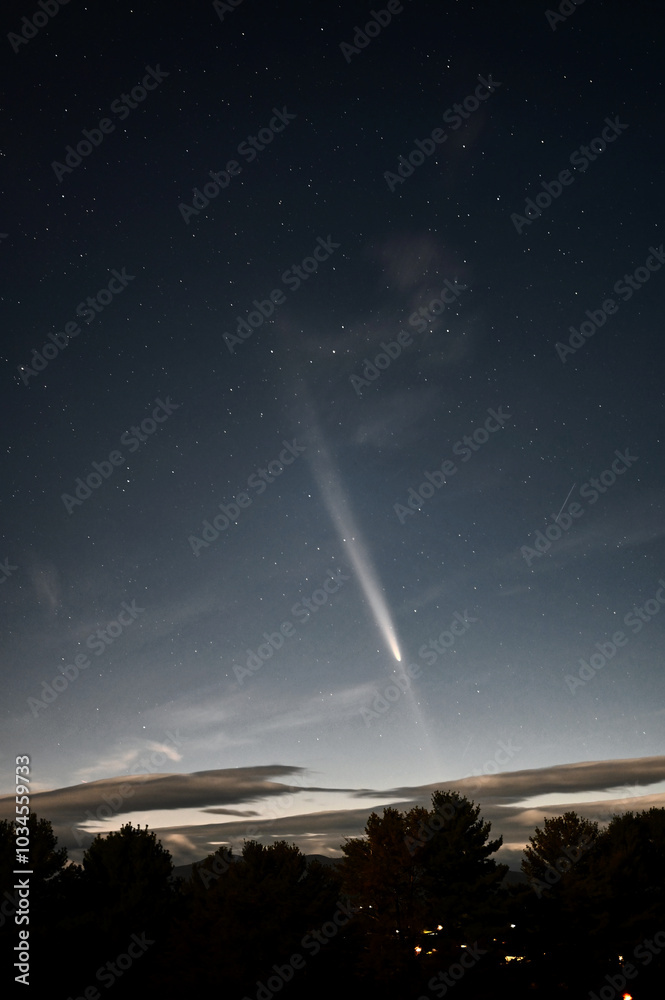 Comet A3 (Tsuchinshan-ATLAS) in the night sky October 2024 with an anti ...