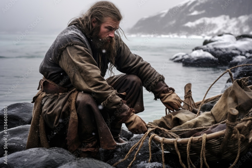 Nordic saga - portrait viking lifestyle, depicting the fearless spirit ...