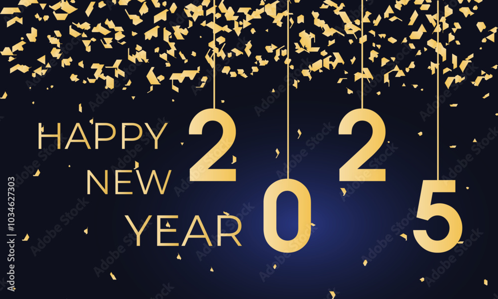 Happy New Year Brush stroke and fill numbers 2025. Celebration New Year ...