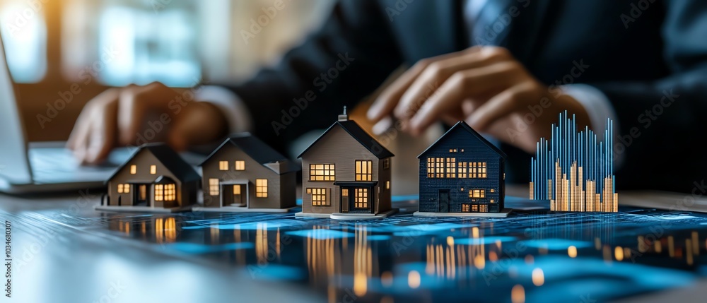 Insightful illustration of real estate investment, highlighting a ...