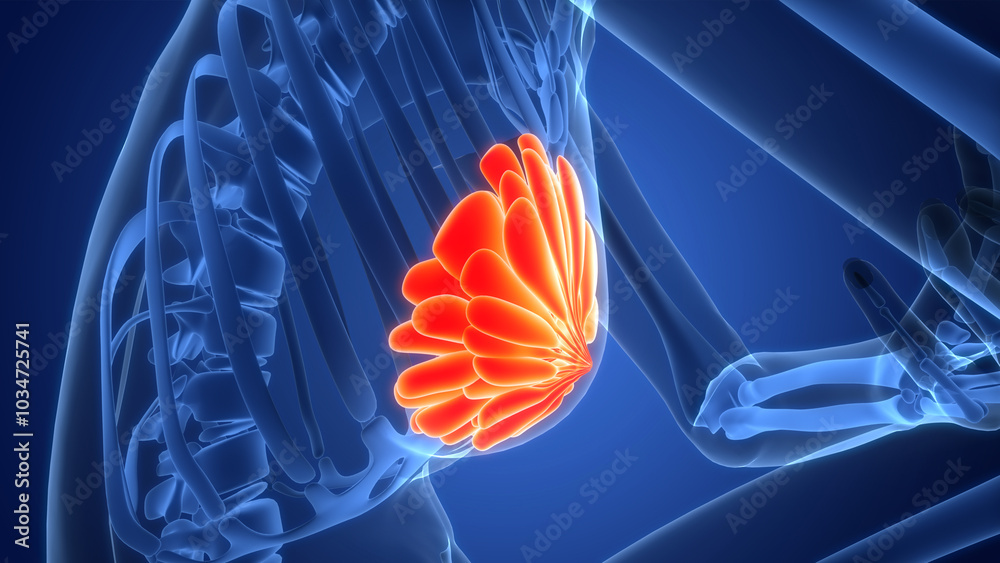 Female Internal Organs Mammary Glands Anatomy Stock Illustration ...