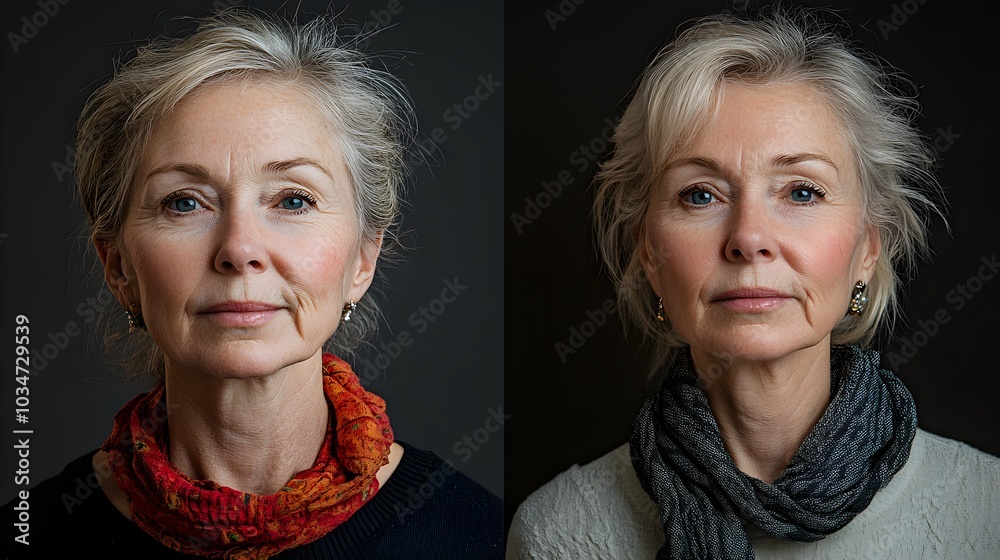 ภาพประกอบ Stock Facelift testimonial showing before-and-after photos ...