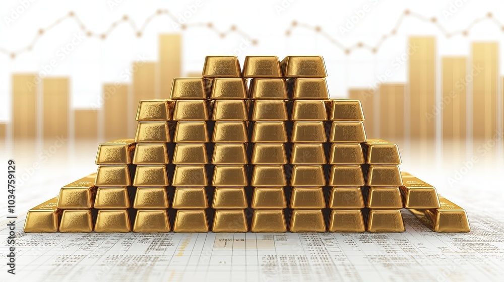 gold bars with stock market graph indicating gold price trends price ...