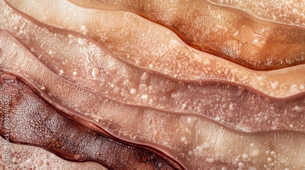 A close-up holoscan of the human skin, showing the layers of epidermis ...