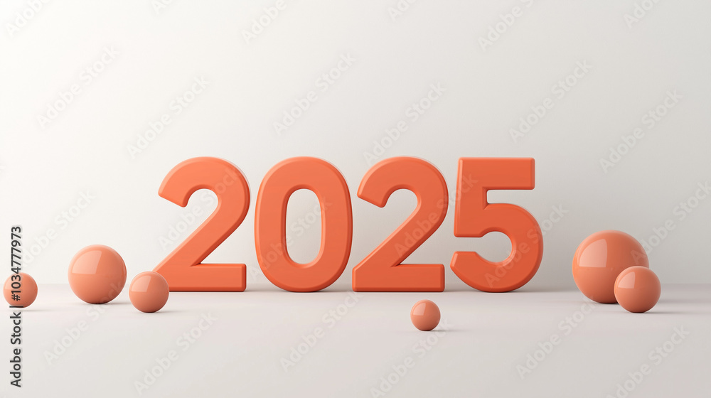 The year 2025 is displayed in bold orange numerals, complemented by ...