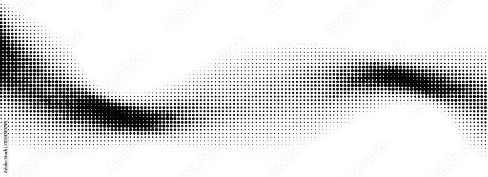 Comic halftone wave background. Dotted curved flow wallpaper. Abstract ...
