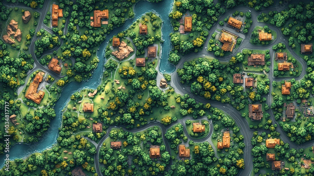 urban map with detailed terrain showcasing gis geodat mapping concepts ...